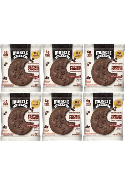 Muscle Cheff 60 Gr. Çikolatalı Kurabiye 6'lı Set Muscle Cheff 60 Gr. Çikolatalı Kurabiye 6'lı Set