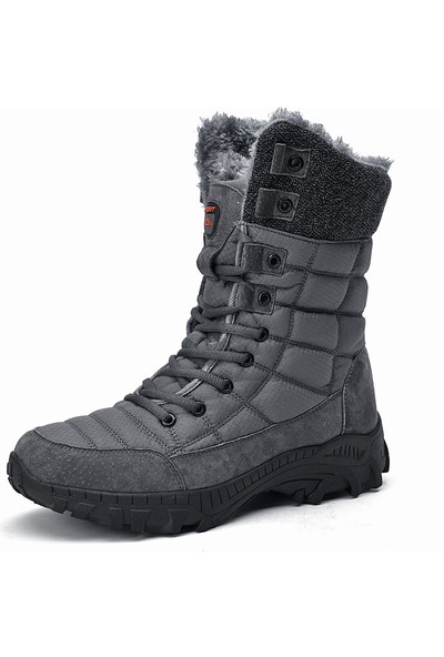 Selamm Peluş Su Geçirmez Kar Botları - Gri (Yurtdışından) (Yurt Dışından)