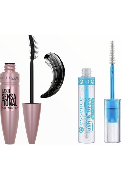 Maybelline Lash Sensational Full Fan Effect Maskara ve Essence Kaş Jeli