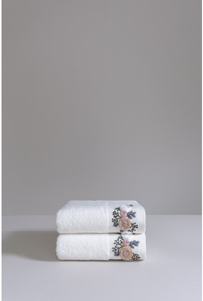 Ekru Oslo 50x90 Cm 2'Li Havlu Seti