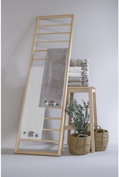 Ekru Oslo 50x90 Cm + 70x140 Cm 2'Li Havlu Seti