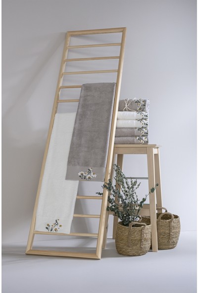 Ekru Madrid 50x90 Cm + 70x140 Cm 2'Li Havlu Seti