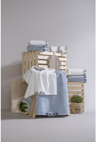 Mavi Roma 50x90 Cm + 70x140 Cm 2'Li Havlu Seti