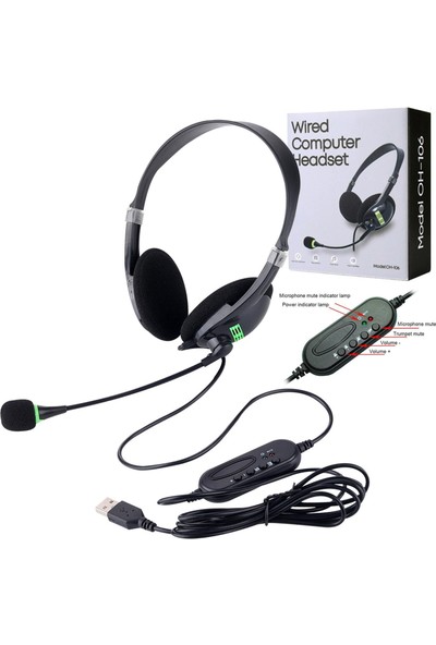 Polaxtor Çağrı Merkezi Operatör Kulaklığı USB Kontrol Kumandalı 1.8mt OH-106 Polaxtor Çağrı Merkezi Operatör Kulaklığı USB Kontrol Kumandalı 1.8mt OH-106
