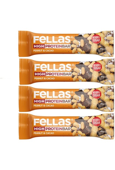 Fellas Protein Bar Yer Fıstığı ve Kakao 45 Gr 4'lü Fellas Protein Bar Yer Fıstığı ve Kakao 45 Gr 4'lü