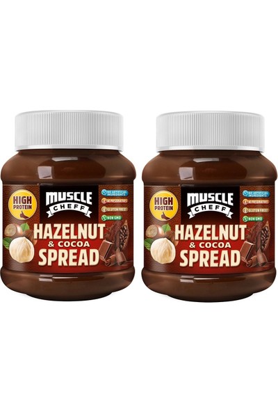 Muscle Cheff 350 Gr. Kakaolu Fındık Kreması 2'li Set