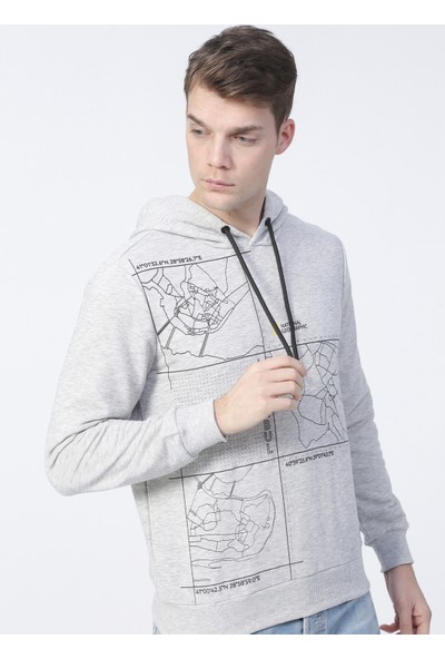 National Geographic C-Istanbul Kapüşonlu Standart Kalıp Baskılı Gri Melanj Erkek Sweatshirt National Geographic C-Istanbul Kapüşonlu Standart Kalıp Baskılı Gri Melanj Erkek Sweatshirt