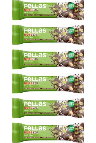 Fellas Nuts Bar Antep Fıstığı Ve Kakao 40Gr X 6 Adet Fellas Nuts Bar Antep Fıstığı Ve Kakao 40Gr X 6 Adet