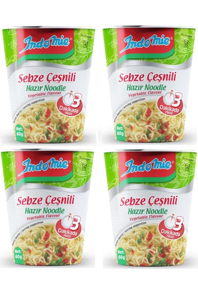 Indomıe Bardak Sebzeli Noodle 60GR 4 Indomıe Bardak Sebzeli Noodle 60GR 4