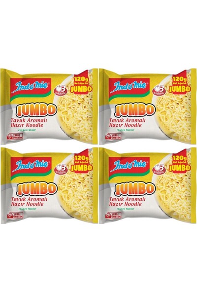 Indomıe Jumbo Tavuk Aromalı Hazır Noodle 120 Gr 4'lü Indomıe Jumbo Tavuk Aromalı Hazır Noodle 120 Gr 4'lü