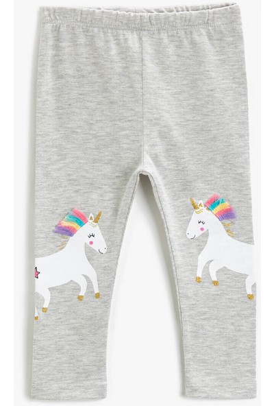 Koton Kız Bebek Unicorn Baskılı Tayt