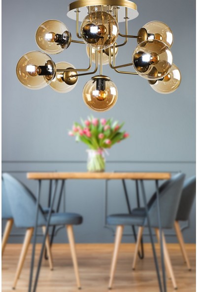 Begüsa Hazeran 9.lu Eskitme Bal Glop Camlı Avize