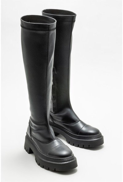 Elle Shoes Siyah Kadın Düz Çizme