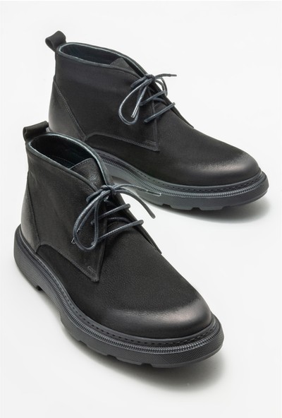 Elle Shoes Siyah Deri Erkek Günlük Bot
