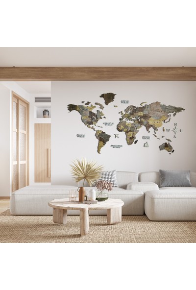 Wood or Coffee Tobacco Ahşap Dünya Haritası Wood or Coffee Tobacco Ahşap Dünya Haritası