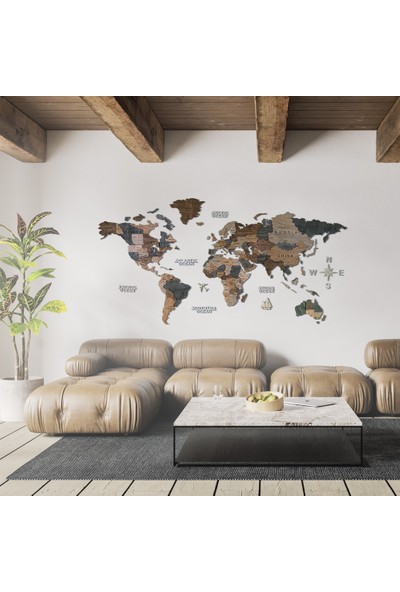 Wood or Coffee Bunn 2022 Ahşap Dünya Haritası Wood or Coffee Bunn 2022 Ahşap Dünya Haritası