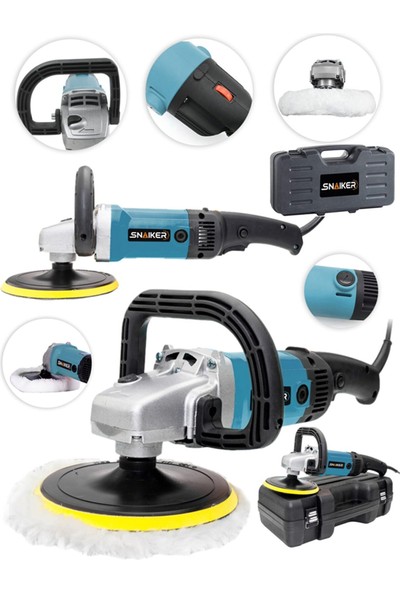 Snaiker Alman M-4200 Watt 6 Kademe Devir Ayarlı Polisaj Makinasi Zımpara Pasta Cila Makinesi Mavi Snaiker Alman M-4200 Watt 6 Kademe Devir Ayarlı Polisaj Makinasi Zımpara Pasta Cila Makinesi Mavi