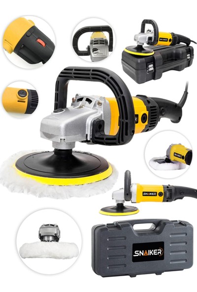 Snaiker Alman S-4200 Watt 6 Kademe Devir Ayarlı Polisaj Makinasi Zımpara Pasta Cila Makinesi Sarı Snaiker Alman S-4200 Watt 6 Kademe Devir Ayarlı Polisaj Makinasi Zımpara Pasta Cila Makinesi Sarı