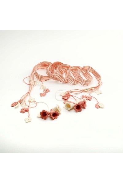 Asitanart Tığ Işi Somon Beyaz Renkli Kemer Asitanart Tığ Işi Somon Beyaz Renkli Kemer