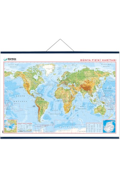 Gürbüz Yayınları Dünya Fiziki + Siyasi 70 x 100 cm Çift Taraflı