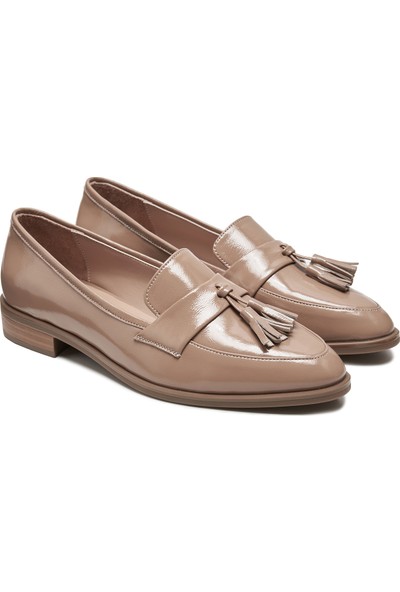 Desa Narciso Bej Kadın Deri Loafer Günlük Ayakkabı
