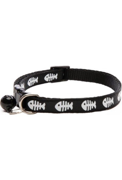 Burdabuldu Kedi Köpek Boyun Tasması 19 - 32 cm Siyah