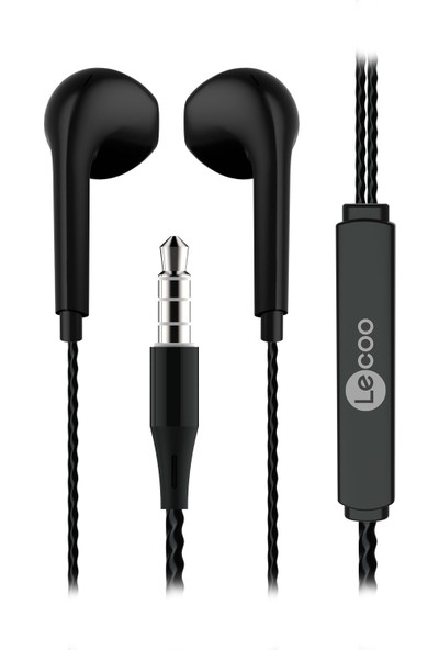 Lenovo Lecoo EH104 3.5mm Jacklı Kulak İçi Mikrofonlu Kulaklık Siyah