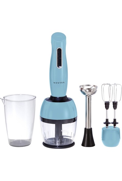 Vestel Retro Düş Mavisi El Blender Seti Vestel Retro Düş Mavisi El Blender Seti