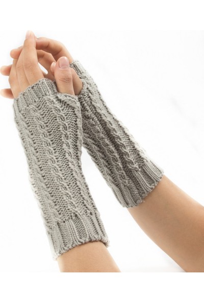 Puni Kadın Örme Yün Kışlık Yarım Parmaklı Eldivenler (Yurt Dışından) (Yurt Dışından)