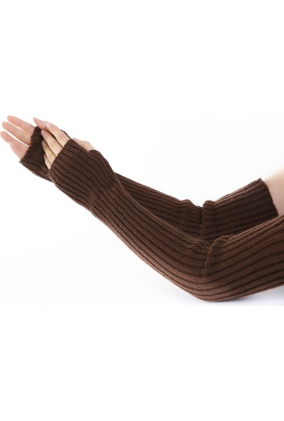 Puni Kadın Örme Yün Kışlık Uzun Yarım Parmaklı Eldivenler (Yurt Dışından) (Yurt Dışından)