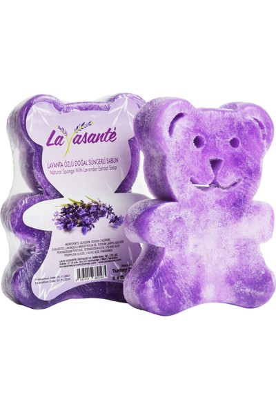 Lavasante Ayıcıklı Sünger Sabun Lavanta