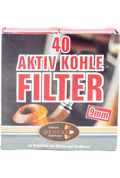 ALS Aktiv Kohle Pipo Filtresi (40 Adet) 9mm-Alman ALS Aktiv Kohle Pipo Filtresi (40 Adet) 9mm-Alman