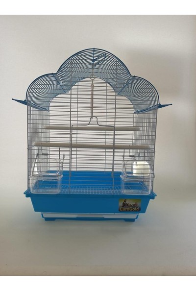 EuroGold Kuş Kafesi 34 x 28 x 46 cm Mavi