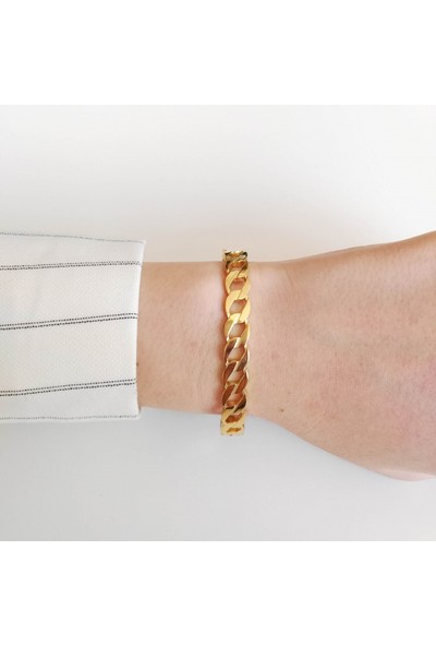 Peri Takı Zincir Model, Zirkon Taşlı Çelik Kelepçe