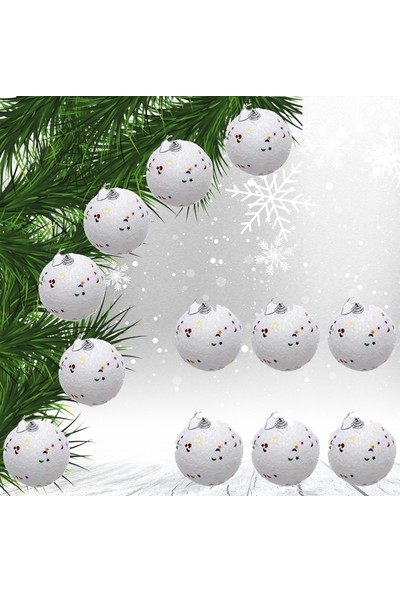 Süsle Bebek & Parti Yılbaşı Ağaç Süsü Karlı Top 4 cm 6 Adet Süsle Bebek & Parti Yılbaşı Ağaç Süsü Karlı Top 4 cm 6 Adet