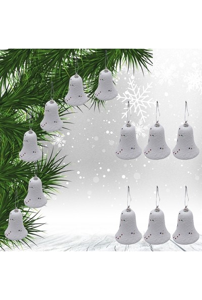 Süsle Bebek ve Parti Yılbaşı Ağacı Süsü, 4 cm Karlı Çan - 6 Adet Süsle Bebek ve Parti Yılbaşı Ağacı Süsü, 4 cm Karlı Çan - 6 Adet