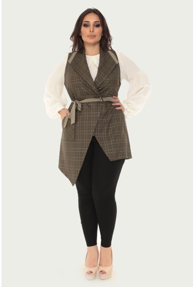 Kifayet Haki Desenli Büyük Beden Yelek