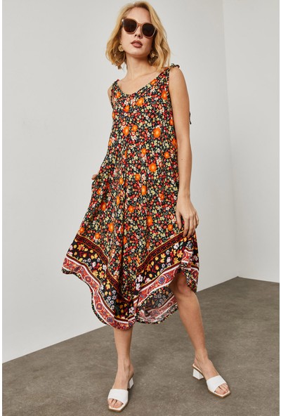 Xhan Turuncu Desenli Tulum 2KXK6-45746-11