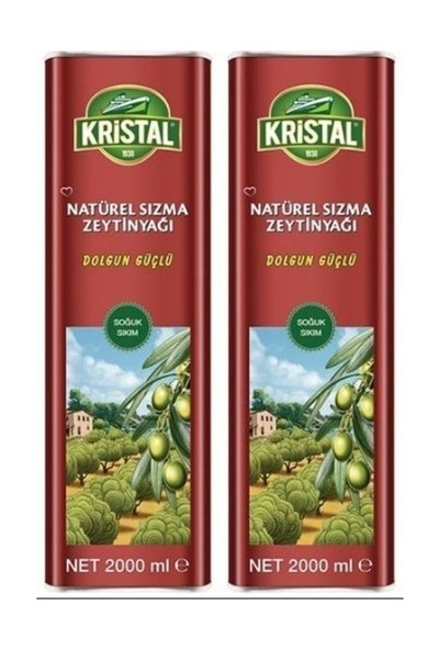Kristal Dolgun Güçlü Sızma Zeytinyağı 2 Lt X2