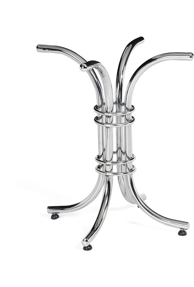 Evim-E Aksesuar Japon Yuvarlak&kare Nikelajlı(Krom&gümüş Renkte) Metal Masa Ayağı - Cam Için