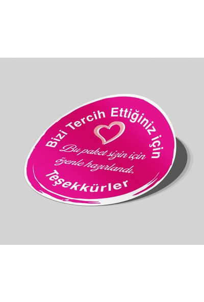 Matbaagraf Sizin Için Özenle Hazırlandı Sticker Pembe 4 x 4 cm 35 Adet Matbaagraf Sizin Için Özenle Hazırlandı Sticker Pembe 4 x 4 cm 35 Adet