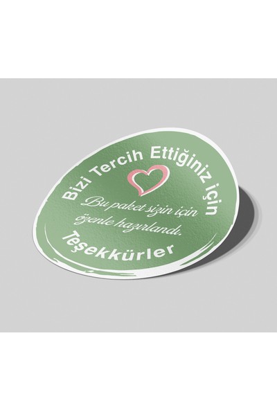 Matbaagraf Sizin Için Özenle Hazırlandı Sticker Yeşil 4 x 4 cm 70 Adet Matbaagraf Sizin Için Özenle Hazırlandı Sticker Yeşil 4 x 4 cm 70 Adet