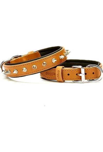 Doggie Comfort Deri Çivili Köpek Boyun Tasması Medium Camel 2.5 x 37-45 cm Doggie Comfort Deri Çivili Köpek Boyun Tasması Medium Camel 2.5 x 37-45 cm