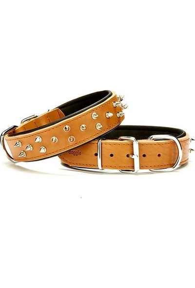 Doggie Güçlü Deri Köpek Çivili Boyun Tasması Medium Camel 4 x 52-60 cm Doggie Güçlü Deri Köpek Çivili Boyun Tasması Medium Camel 4 x 52-60 cm