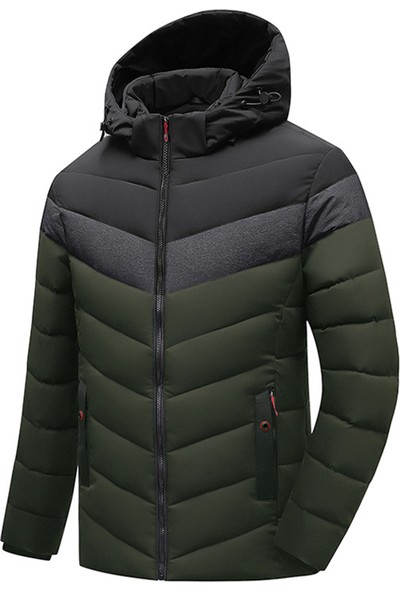Gemdeck Erkek Kış Sıcak Renk Blok Kapşonlu Çıkarılabilir Pamuk Yastıklı Ceket Gemdeck Erkek Kış Sıcak Renk Blok Kapşonlu Çıkarılabilir Pamuk Yastıklı Ceket