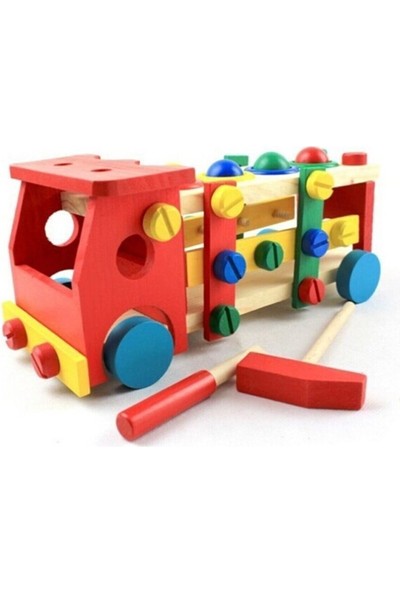 Mofy Baby Montessori Ahşap Sök - Tak - Çak Çak Kamyon Eğitici Oyuncak Mofy Baby Montessori Ahşap Sök - Tak - Çak Çak Kamyon Eğitici Oyuncak
