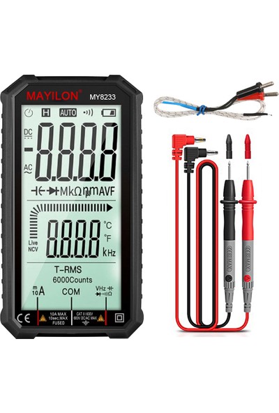 Mayılon MY8233 LCD Geniş Ekran Dijital Akıllı Multimetre (Yurt Dışından) Mayılon MY8233 LCD Geniş Ekran Dijital Akıllı Multimetre (Yurt Dışından)