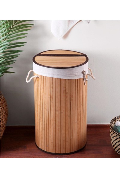 Sever Home Bambu Yuvarlak Katlanır Kirli Çamaşır Sepeti 35X61 cm Sever Home Bambu Yuvarlak Katlanır Kirli Çamaşır Sepeti 35X61 cm