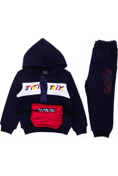 Titimix Kids Erkek Çocuk Cırtcırtlı Kanguru Cepli Alt Üst Ikili Takım-Lacivert Titimix Kids Erkek Çocuk Cırtcırtlı Kanguru Cepli Alt Üst Ikili Takım-Lacivert