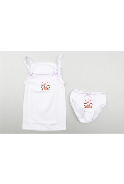 Necix's Kız Çocuk Atlet Külot Ikili Takım-Beyaz